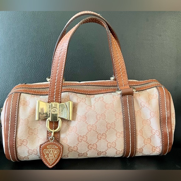 Gucci | Bags | Rare Authentic Vintage Gucci Canvas Mini Boston Papillon ...